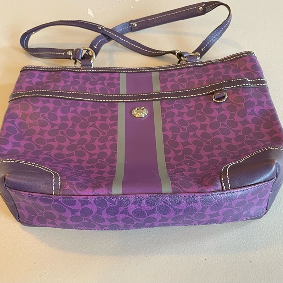 Coach | Bags | Coach Double Handle Shoulder Bag Purple | Poshmark
